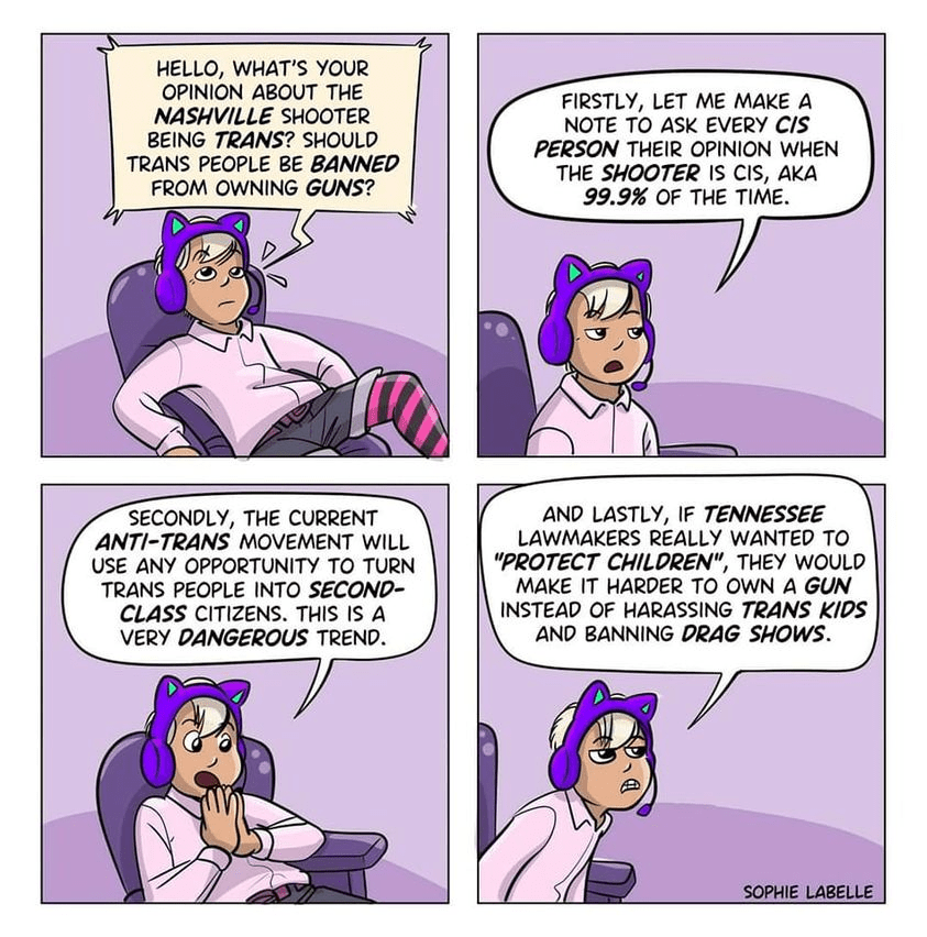 One Shooting carried out by a Trans person and every nutcase comes out ...